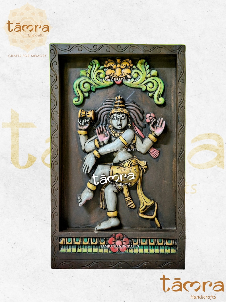 Hand Carved Natraj Wall Panel, Indian Shiva Art, Pooja Room Decor - Etsy