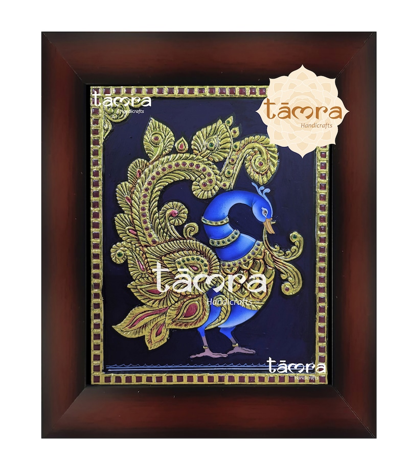 Tanjore Painting Peacock Bird Painting Tanjore Traditional - Etsy