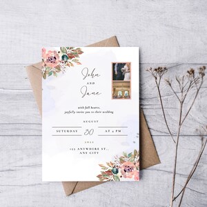 Cute Wedding Invitation Template, Modern/simple Editable Digital ...