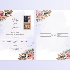 Cute Wedding Invitation Template, Modern/simple Editable Digital ...