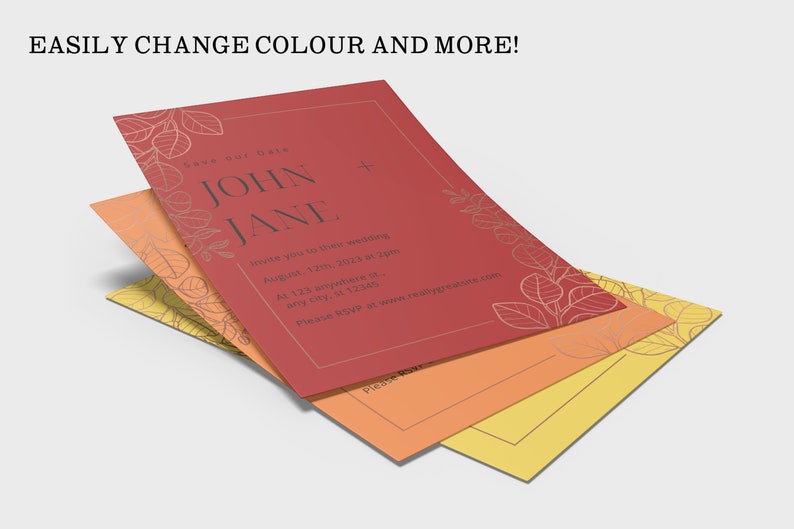 Red Invitation Card for Party Editable Digital Invitation - Etsy