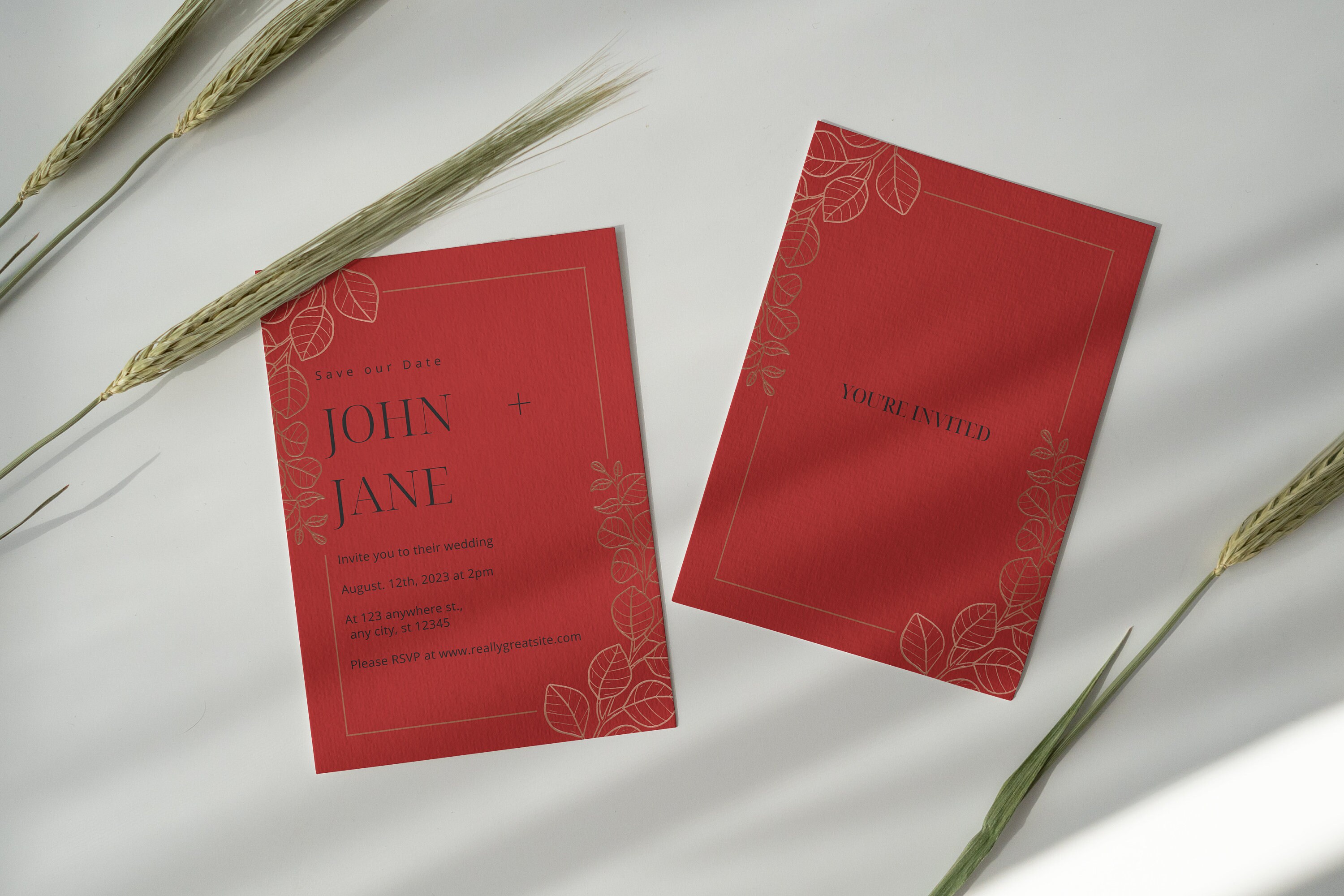 Red Invitation Card for Party Editable Digital Invitation - Etsy