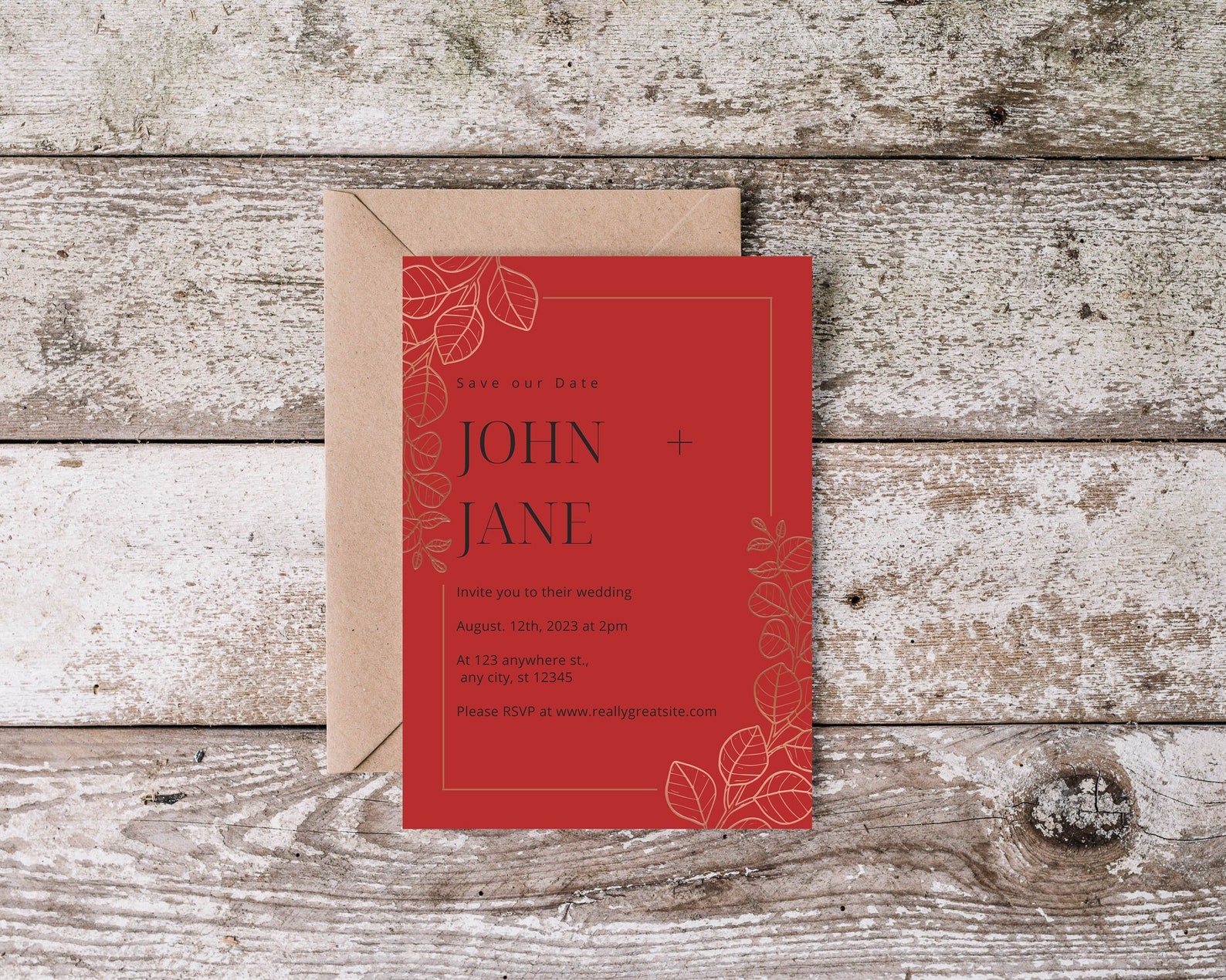 Red Invitation Card for Party Editable Digital Invitation - Etsy