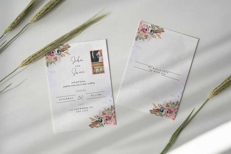 Cute Wedding Invitation Template, Modern/simple Editable Digital ...