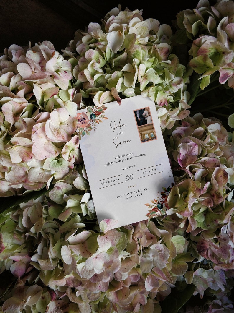 Cute Wedding Invitation Template, Modern/simple Editable Digital ...