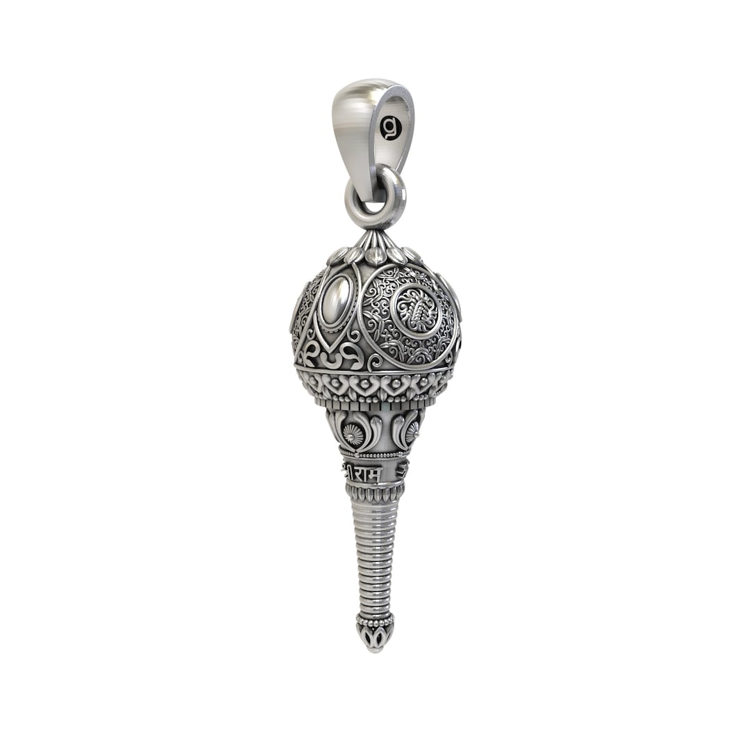 925 Silver Hanumanji Gada Pendant | Hindu Religious Jewelry | Lord ...