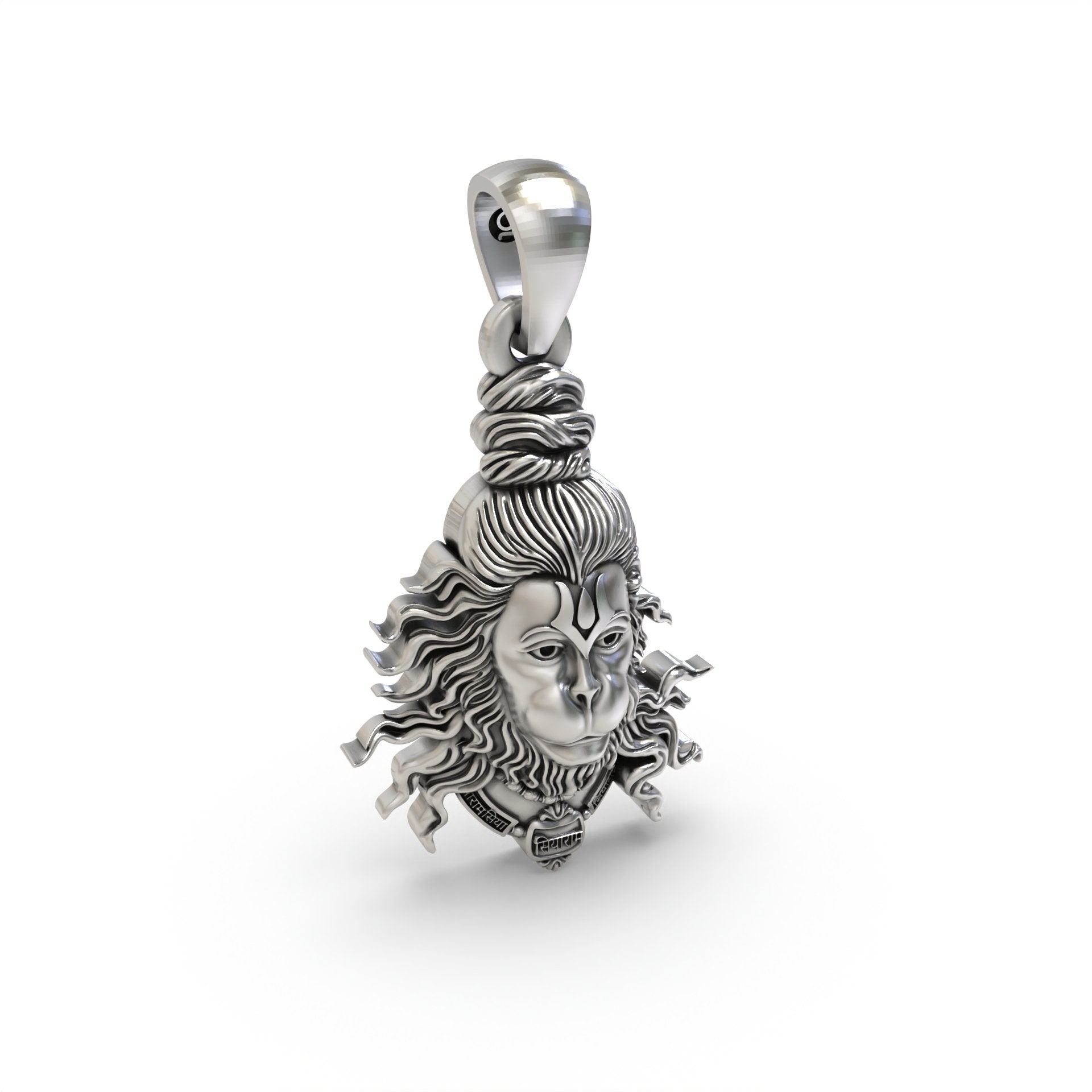 925 Sterling Silver Hanumanji Face Pendant Spiritual Hindu Jewelry ...