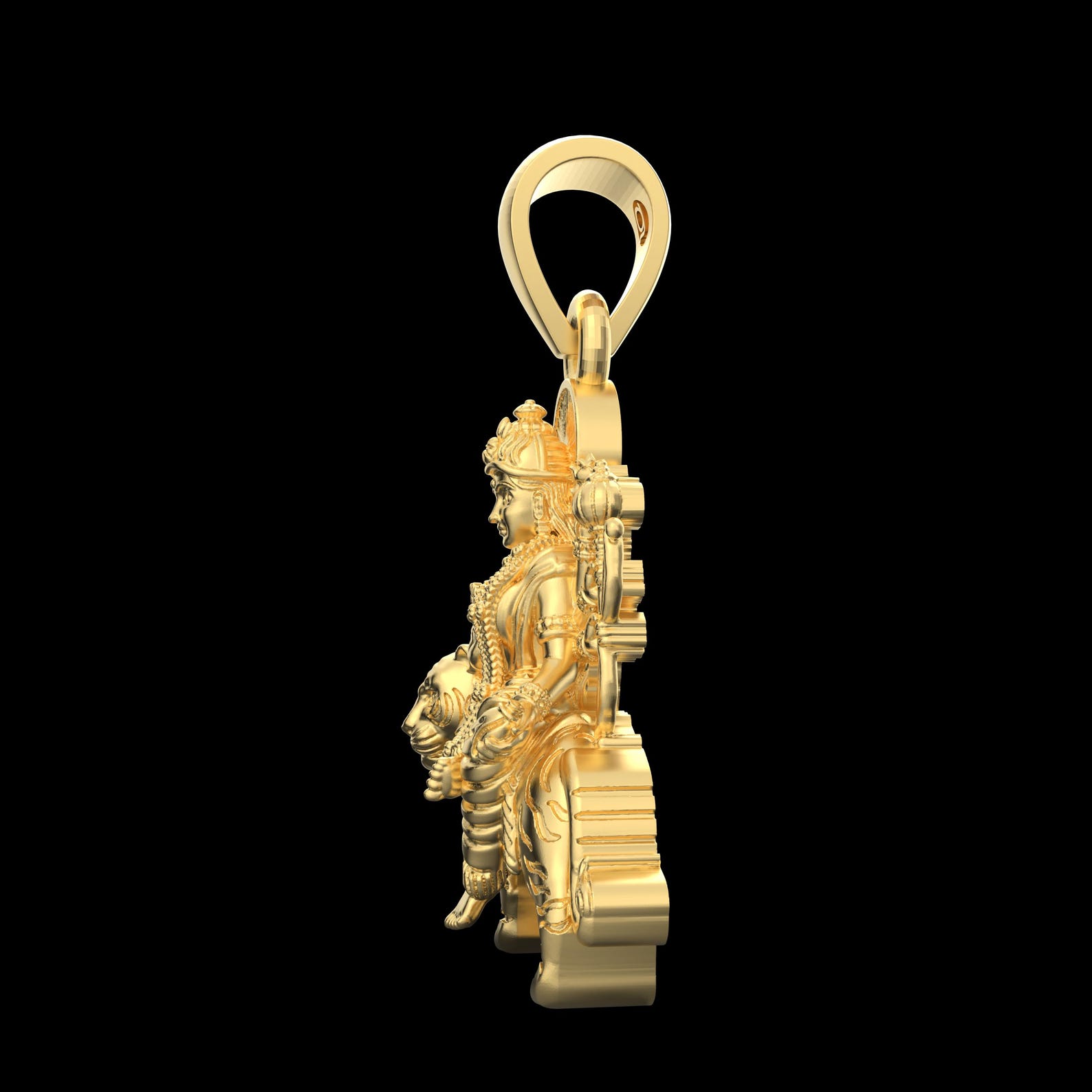 Ambe Maa Pendant 18K Gold Filled 925 Sterling Silver Durga Temple ...