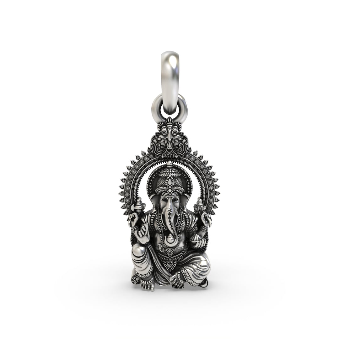 925 Silver Ganpati Pendant - Etsy