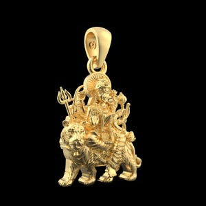 Ambe Maa Pendant 18K Gold Filled 925 Sterling Silver Durga Temple ...
