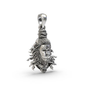 925 Sterling Silver Hanumanji Face Pendant Spiritual Hindu Jewelry ...