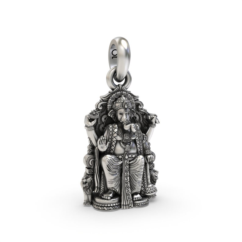 925 Silver Lalbaugcha Raja Ganesh Pendant Sterling Silver Ganpati ...