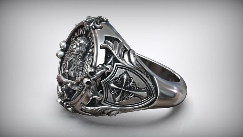 Saint Uriel Archangel Ring Sterling Silver 925 Christian Jewelry Gothic ...