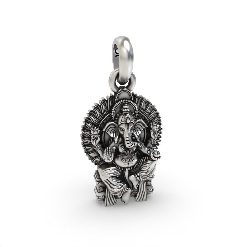 18K Gold Ganpati Bappa Pendant: Lord Ganesha Blessing Locket - Etsy