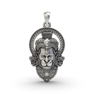 925 Silver Hanumanji Face Pendant Sterling Silver Hanumanji Locket ...