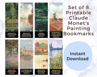 Van Gogh Art Printable Bookmarks Set Book Lover Gift Bookish Sayings ...
