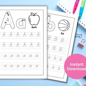 Bundle 26 Alphabet Tracing Worksheet Printable Homeschool Digital ...
