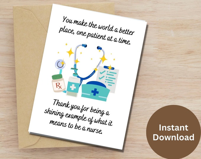 Thank You Card for Nurses, Nurses Appreciation Week, Thank You Nurse ...