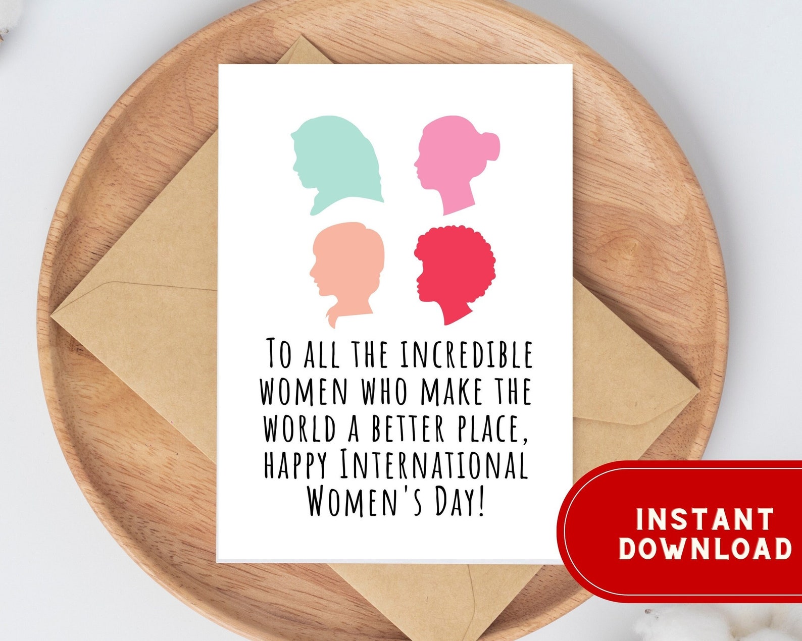 International Women's Day Printable Card Gender Equality Gift Girl ...