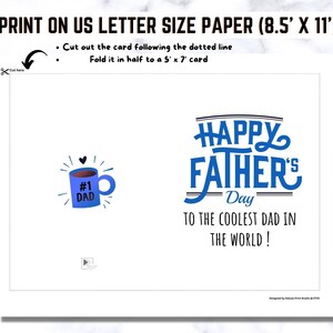 Father's Day Printable Card Dad Gift Best Dad Card Happy Father's Day ...
