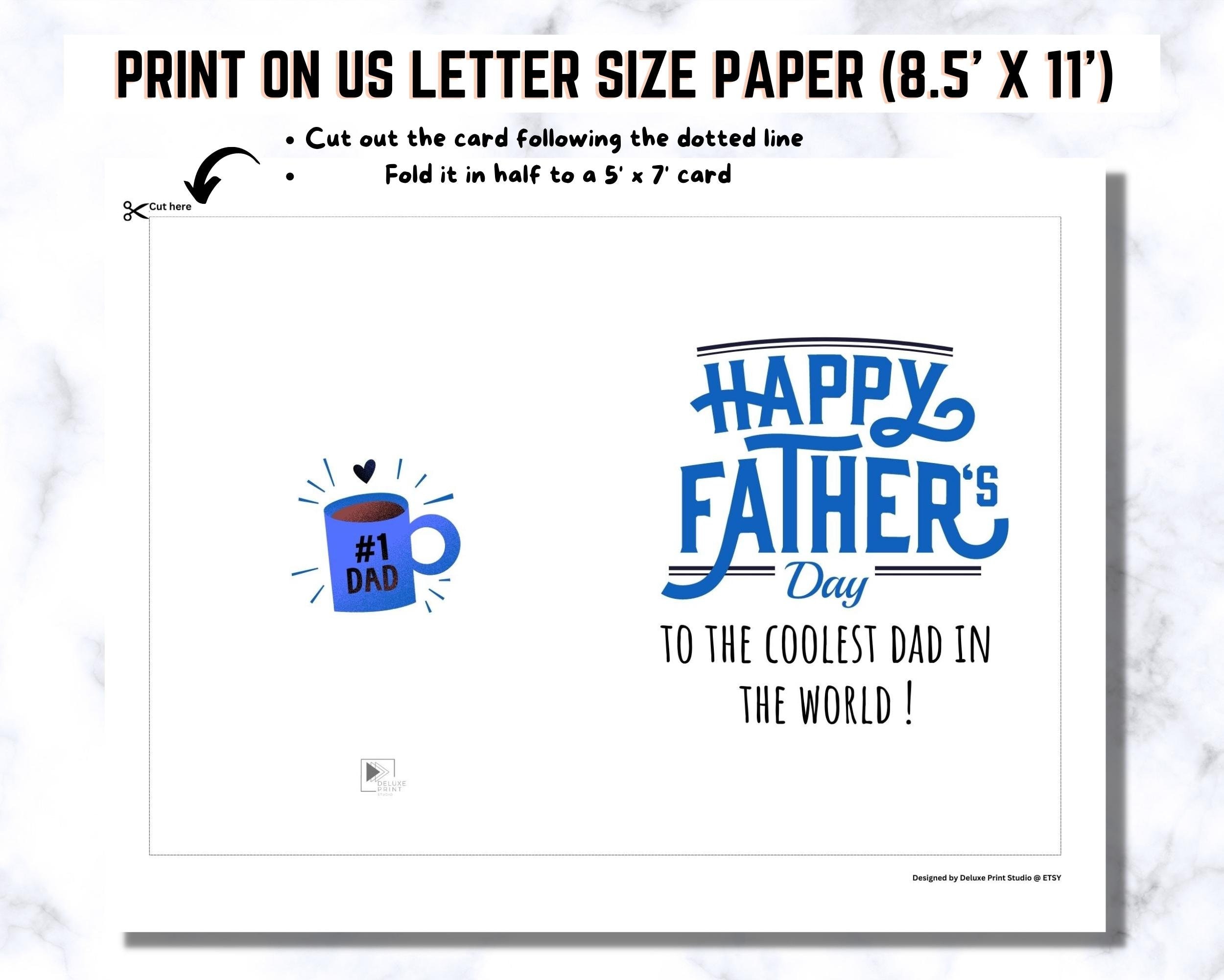 Father's Day Printable Card Dad Gift Best Dad Card Happy Father's Day ...
