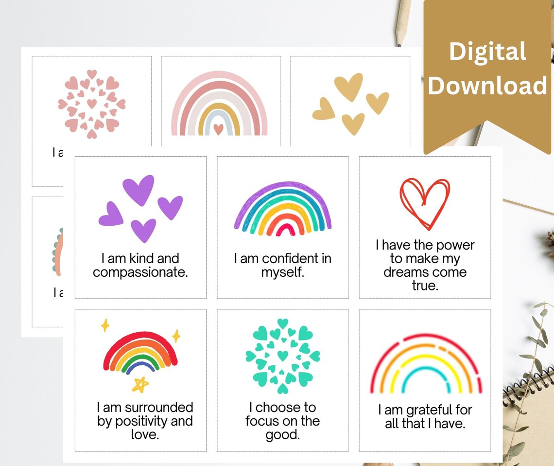 Self Affirmation Card Printable Daily Reminder Self Love Card Decks Law ...