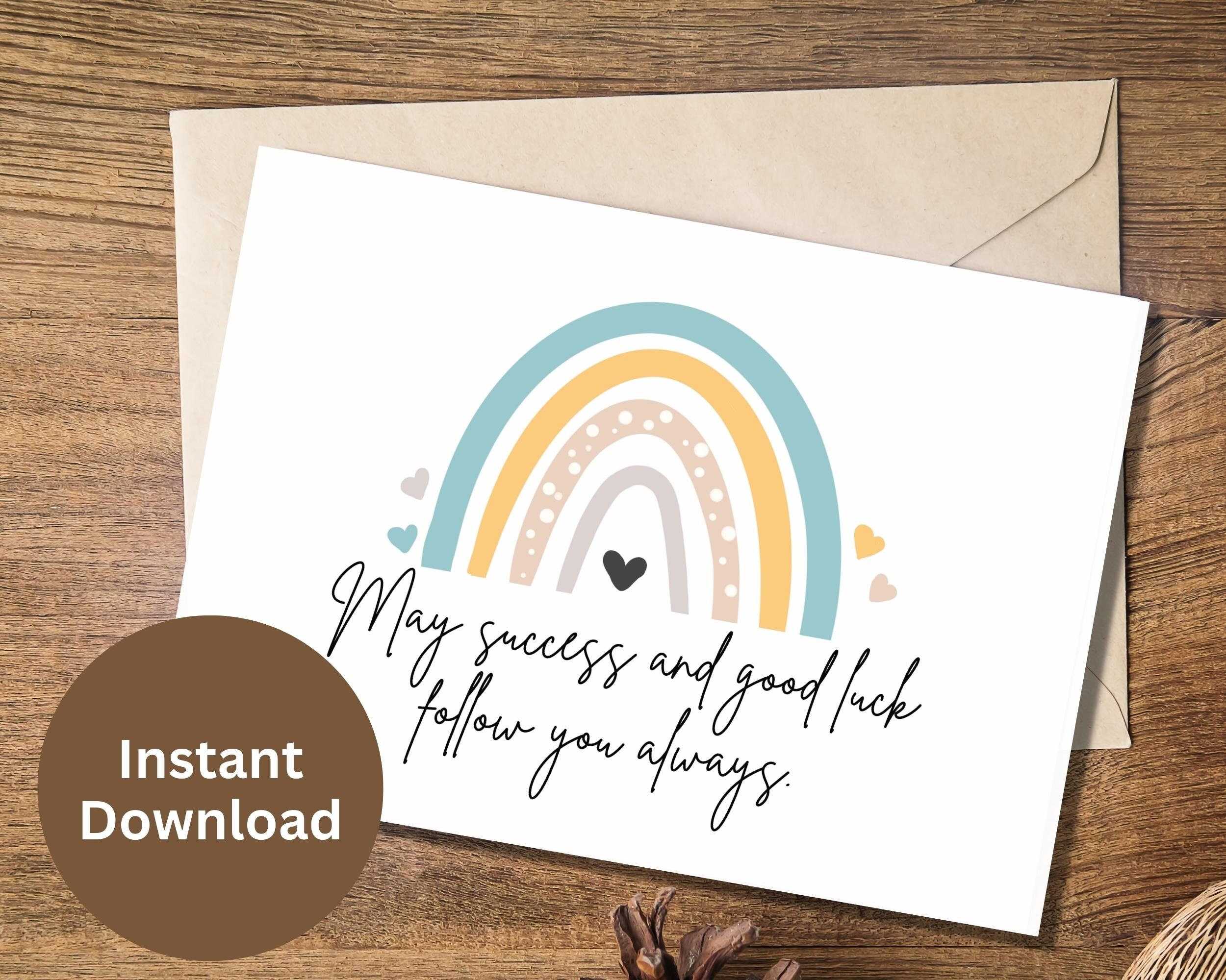 Good Luck Card Printable Good Luck Gift Encouragement Card New Job Card ...