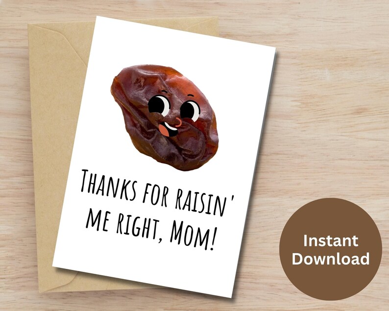 Funny Mother's Day Printable Card Mom Gift Mom's Birthday Greeting Card ...