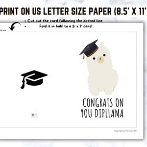 Congratulations Graduation Printable Pun Card Cute Llama Graduation ...