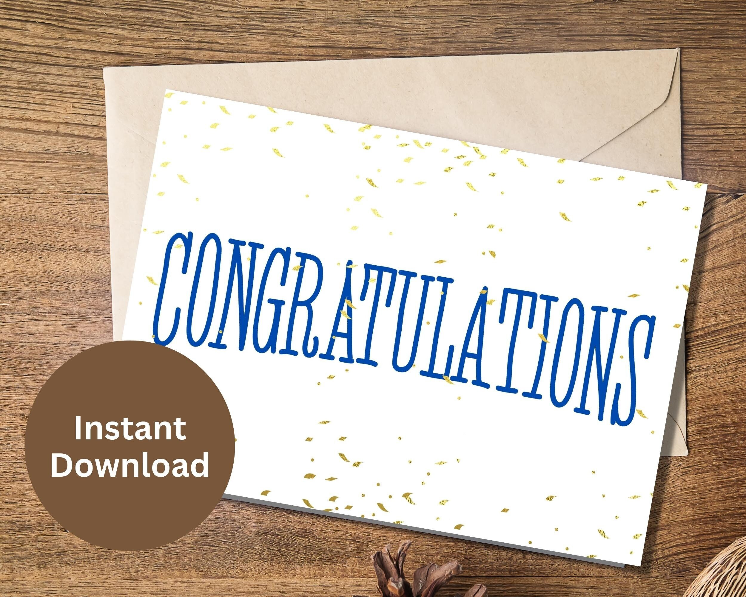 Congratulations Card Printable Graduation Gift Congrats Card High ...