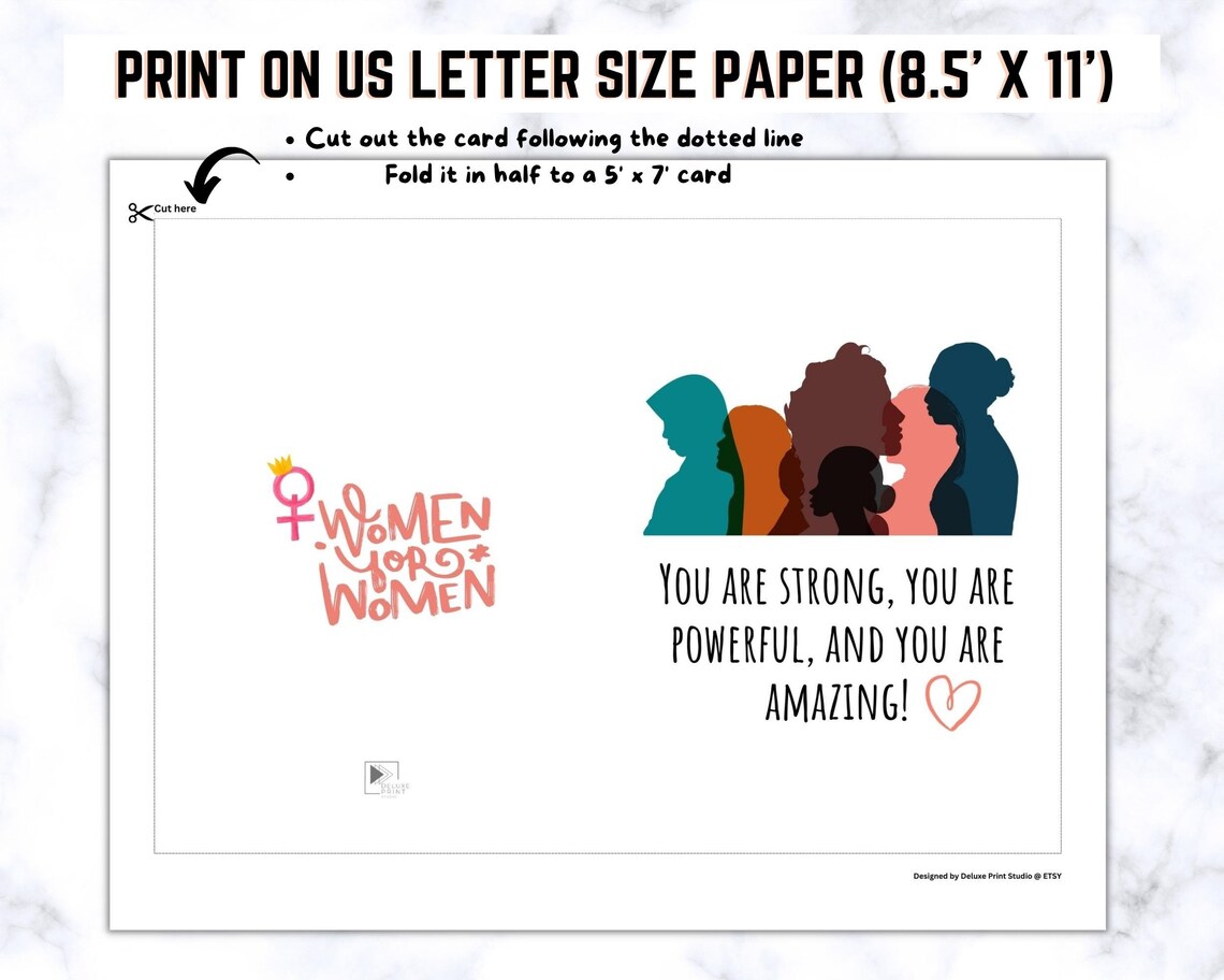 Women Empowerment Printable Card Feminist Gift Feminism Card Strong ...