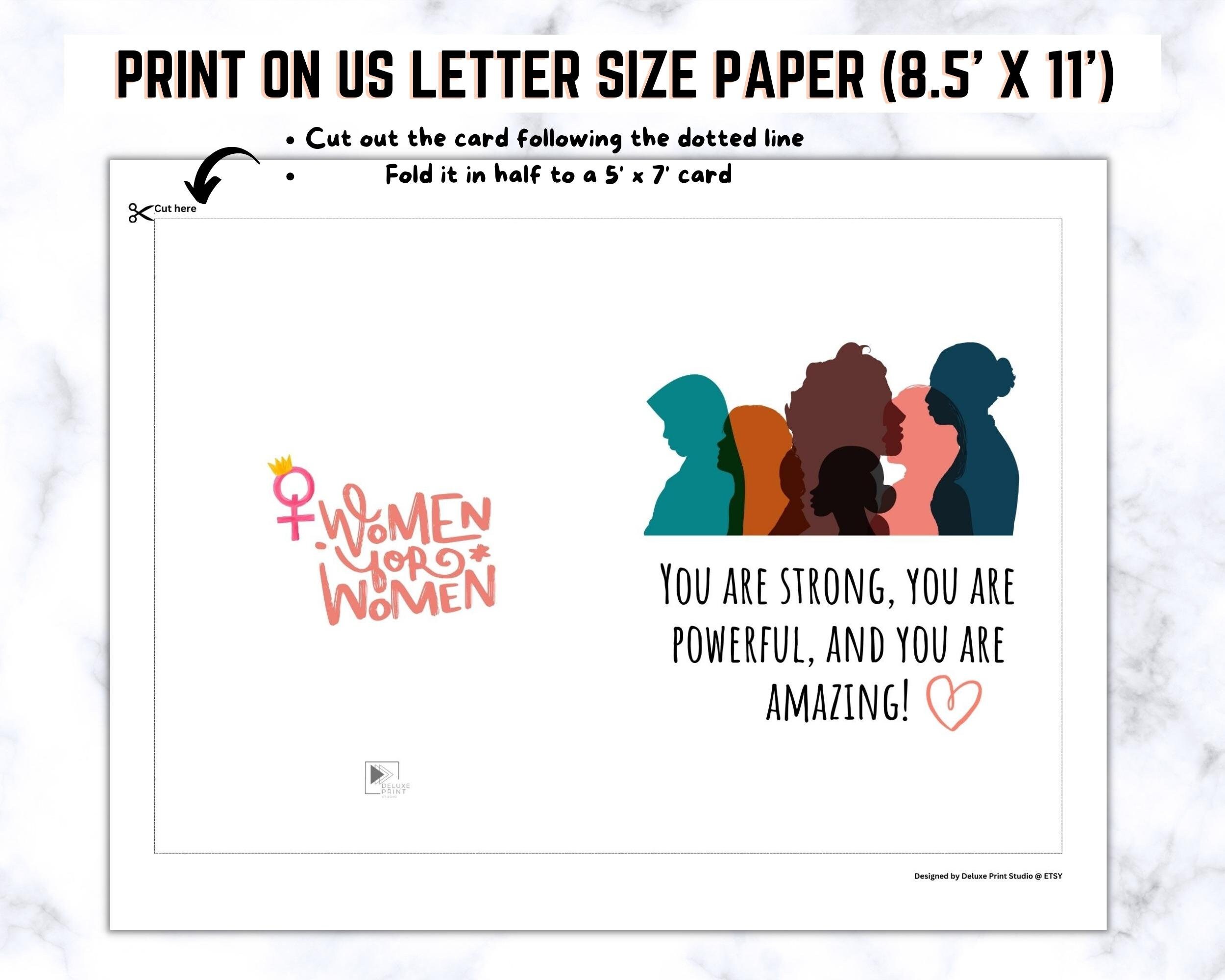 Women Empowerment Printable Card Feminist Gift Feminism Card Strong ...
