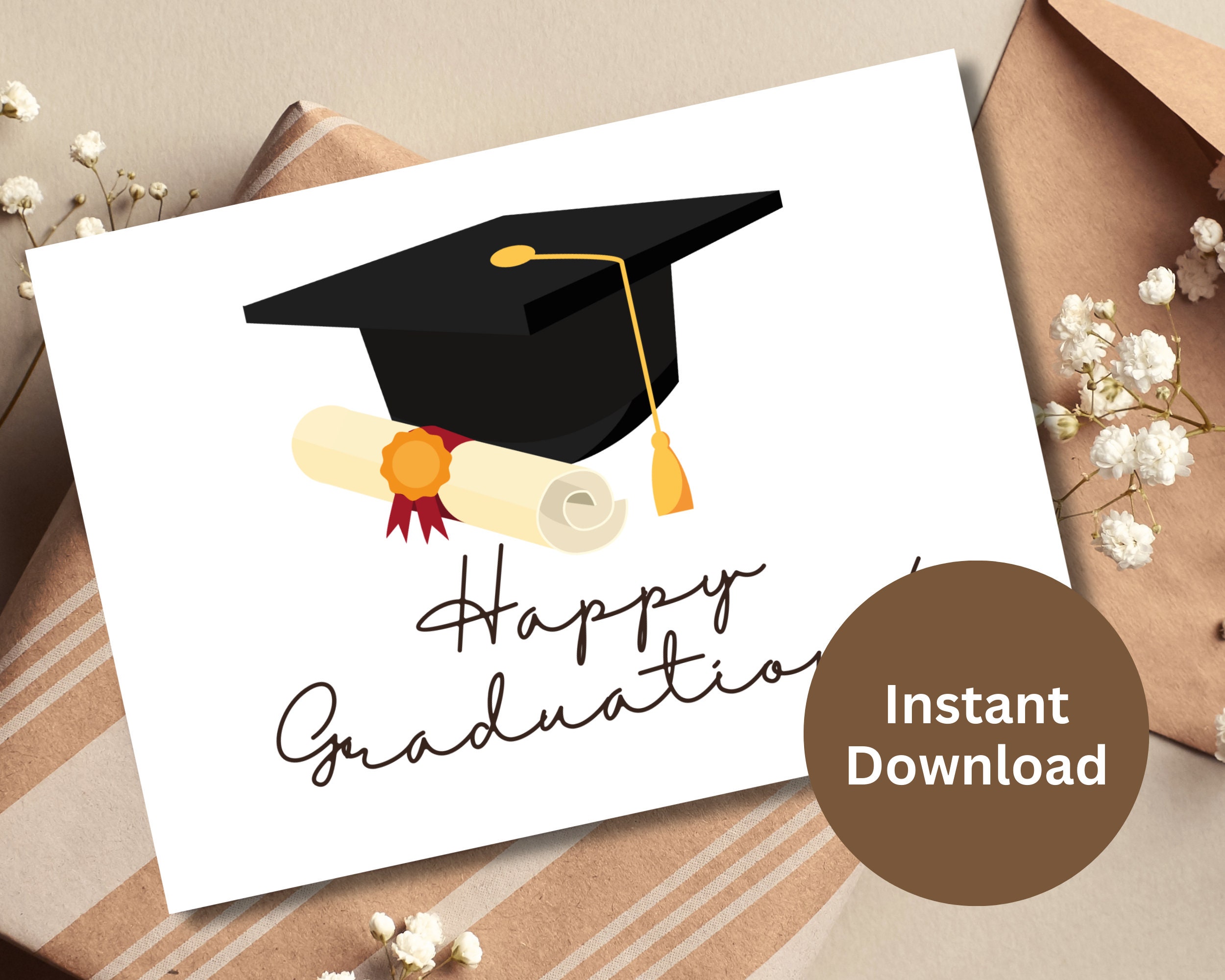 Congratulations Graduation Printable Card Happy Graduation Gift ...