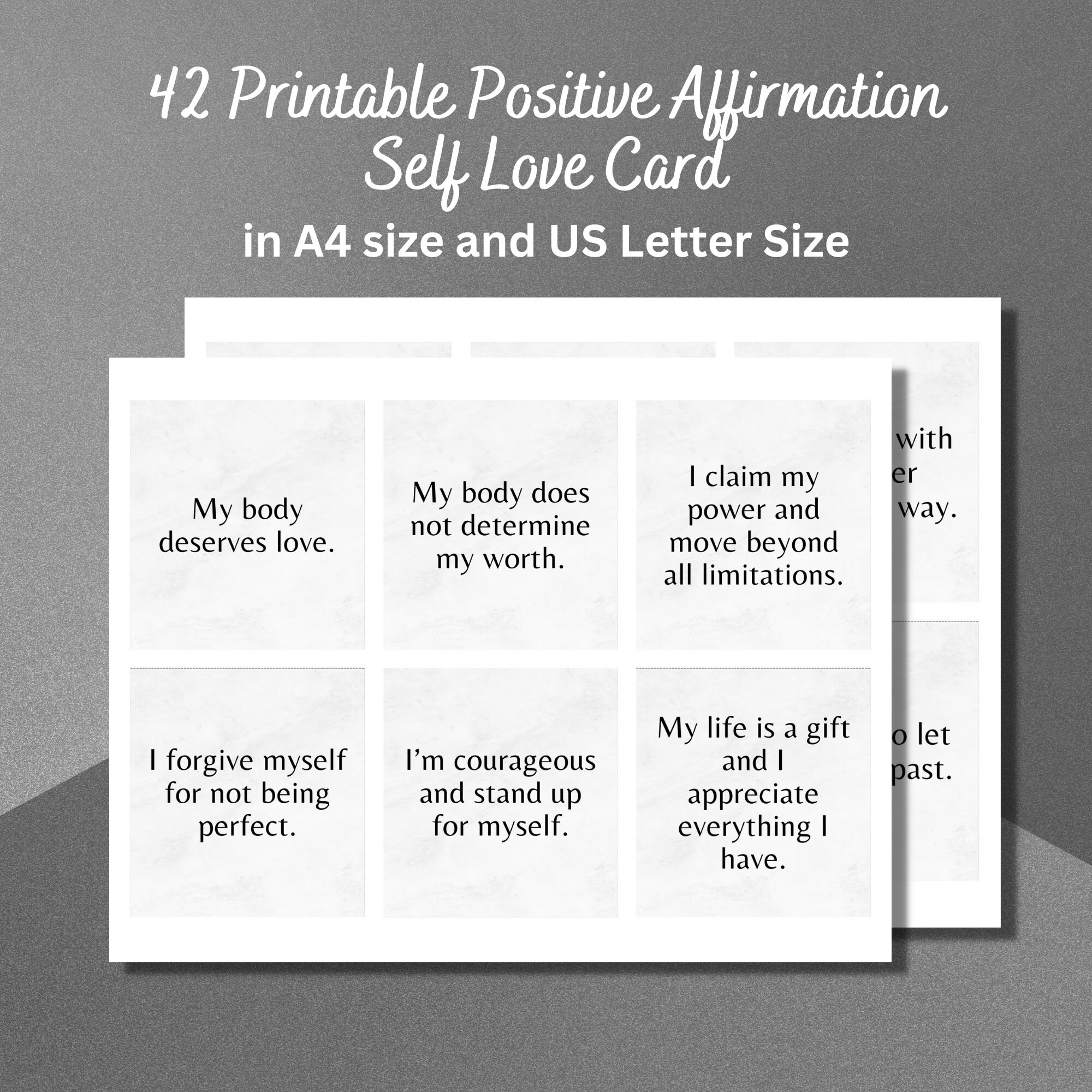 Positive Affirmation Cards Printable Positivity Card Law Of Attraction