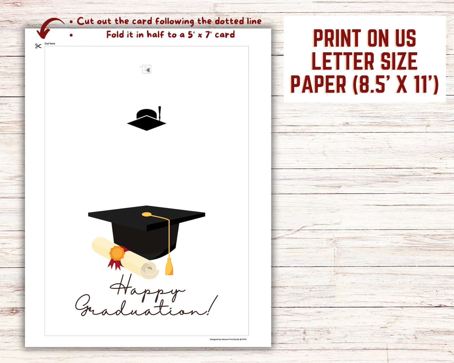 Congratulations Graduation Printable Card Happy Graduation Gift ...