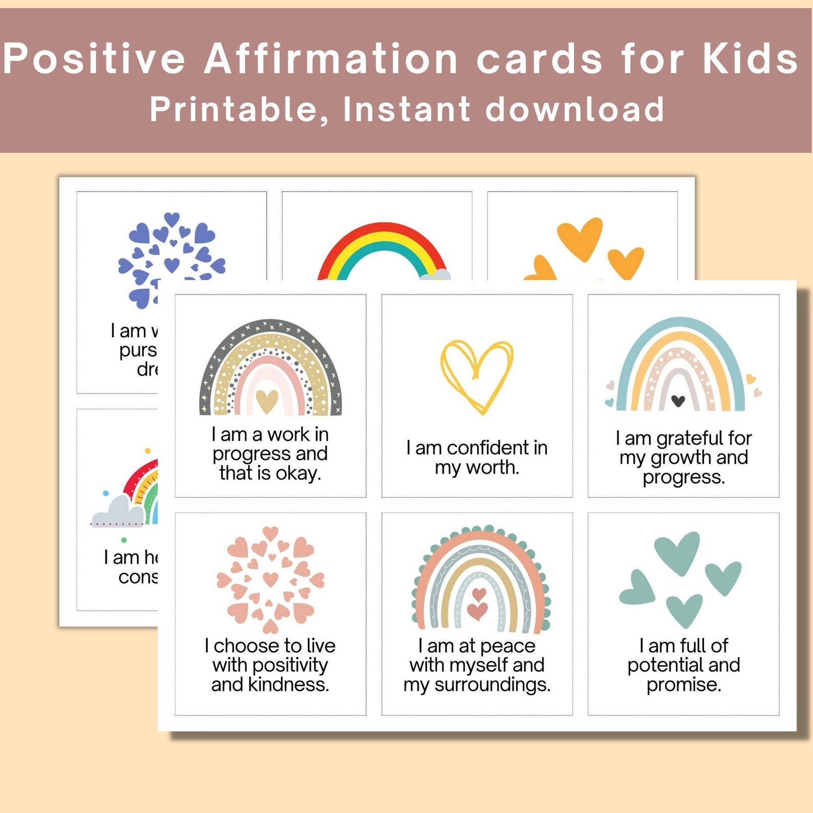 Self Affirmation Card Printable Daily Reminder Self Love Card Decks Law ...