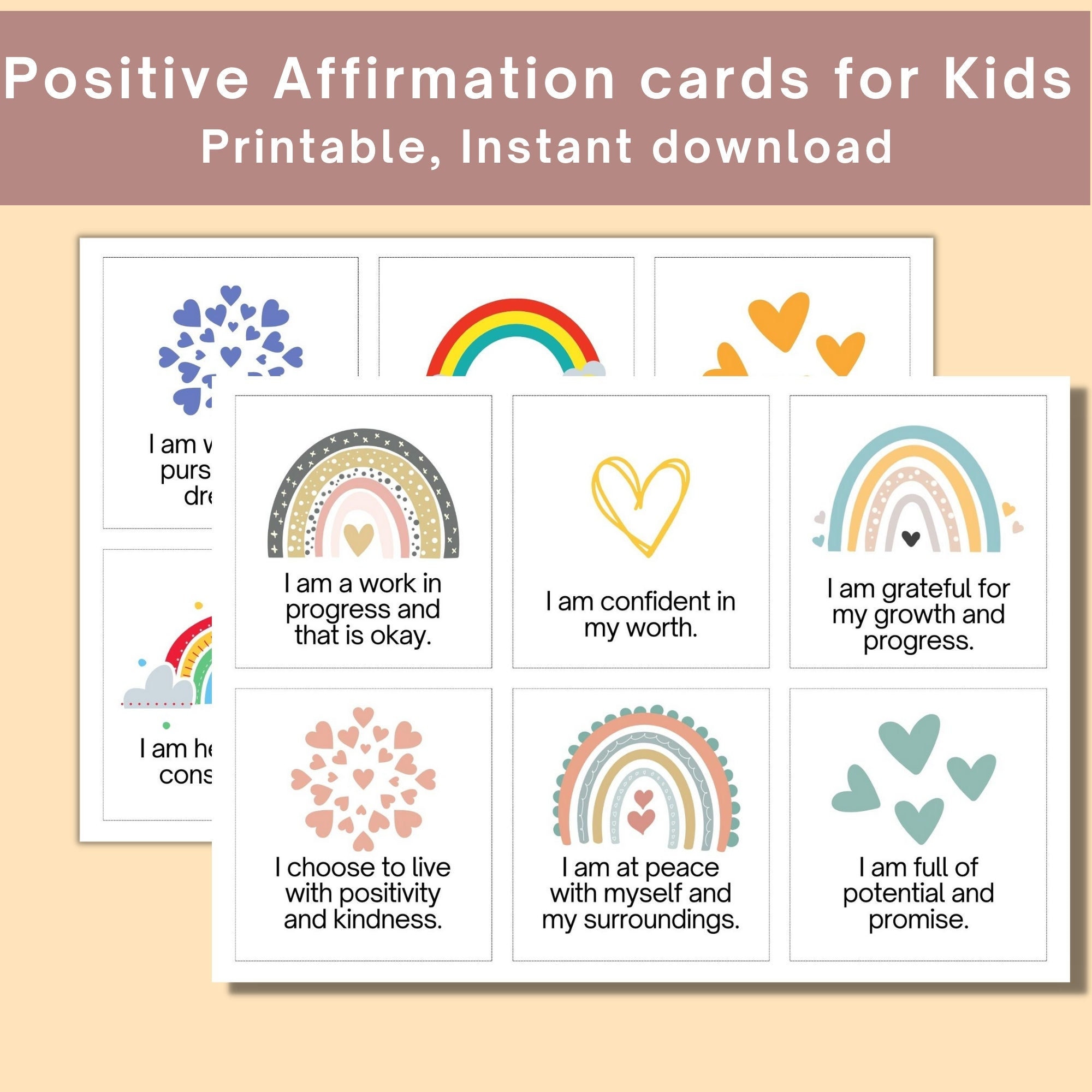 Self Affirmation Card Printable Daily Reminder Self Love Card Decks Law ...
