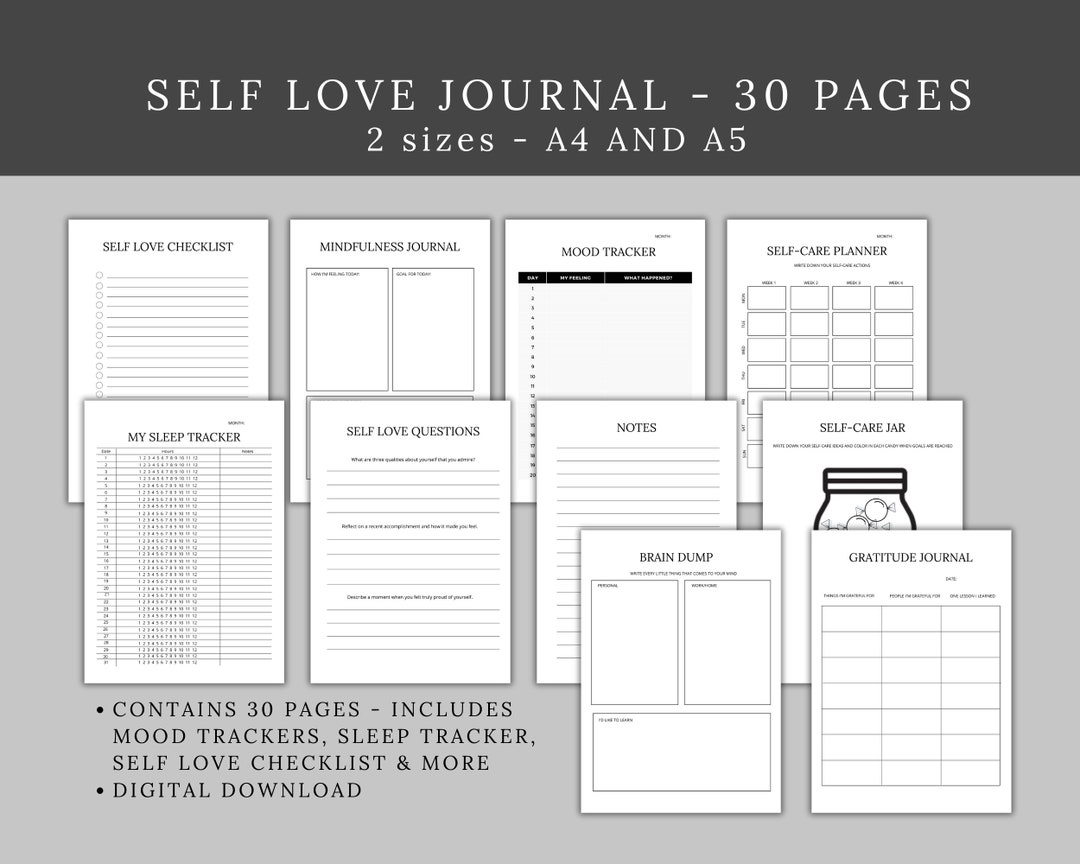 Self Love Planner Printable Bundle Self-care Journal Mental Health ...
