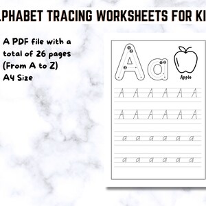 Bundle 26 Alphabet Tracing Worksheet Printable Homeschool Digital ...