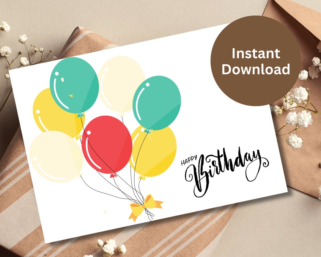 Happy Birthday Card Printable Birthday Gift Digital Download Feliz ...