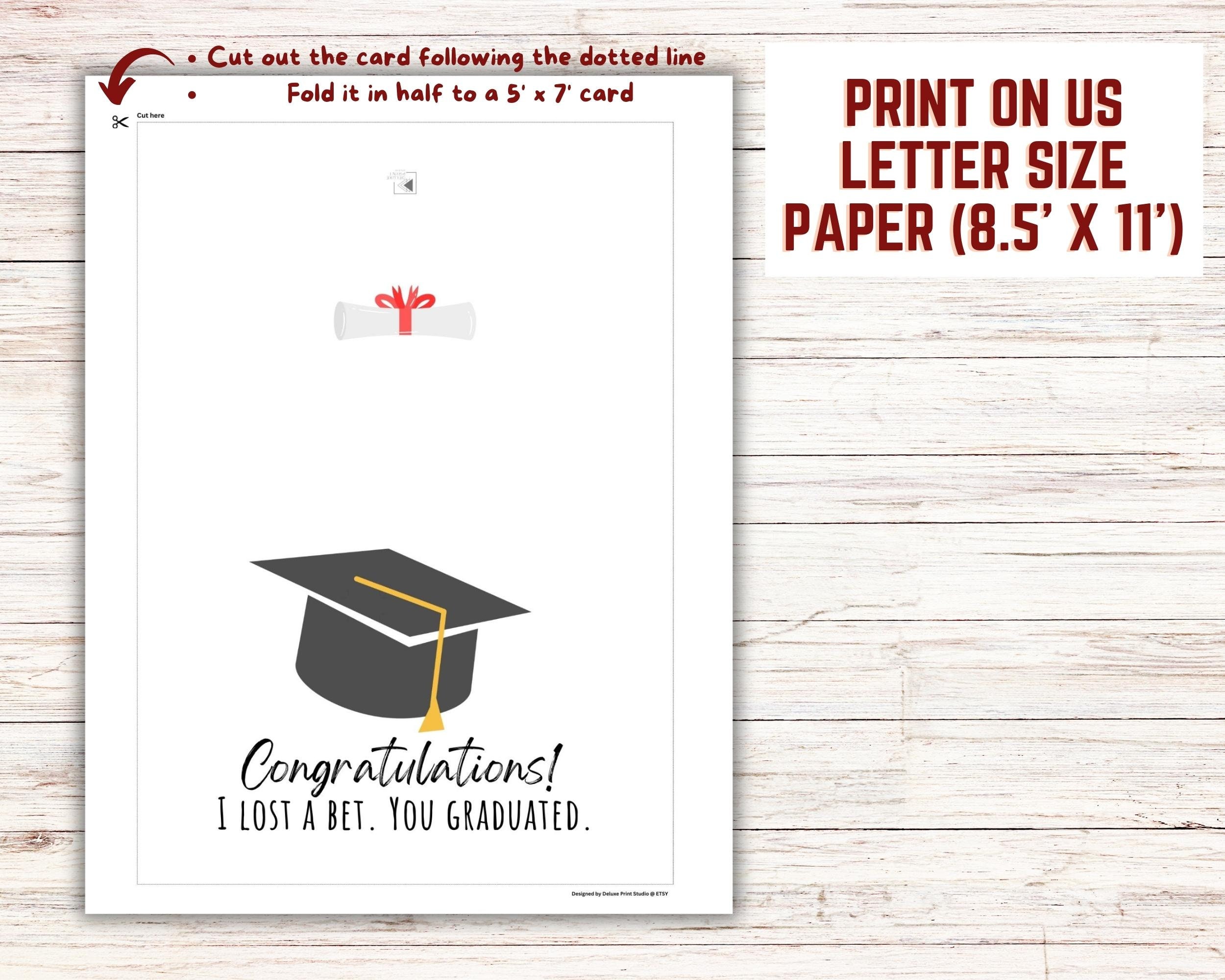 Congrats Graduation Card Printable Funny Graduation Card ...