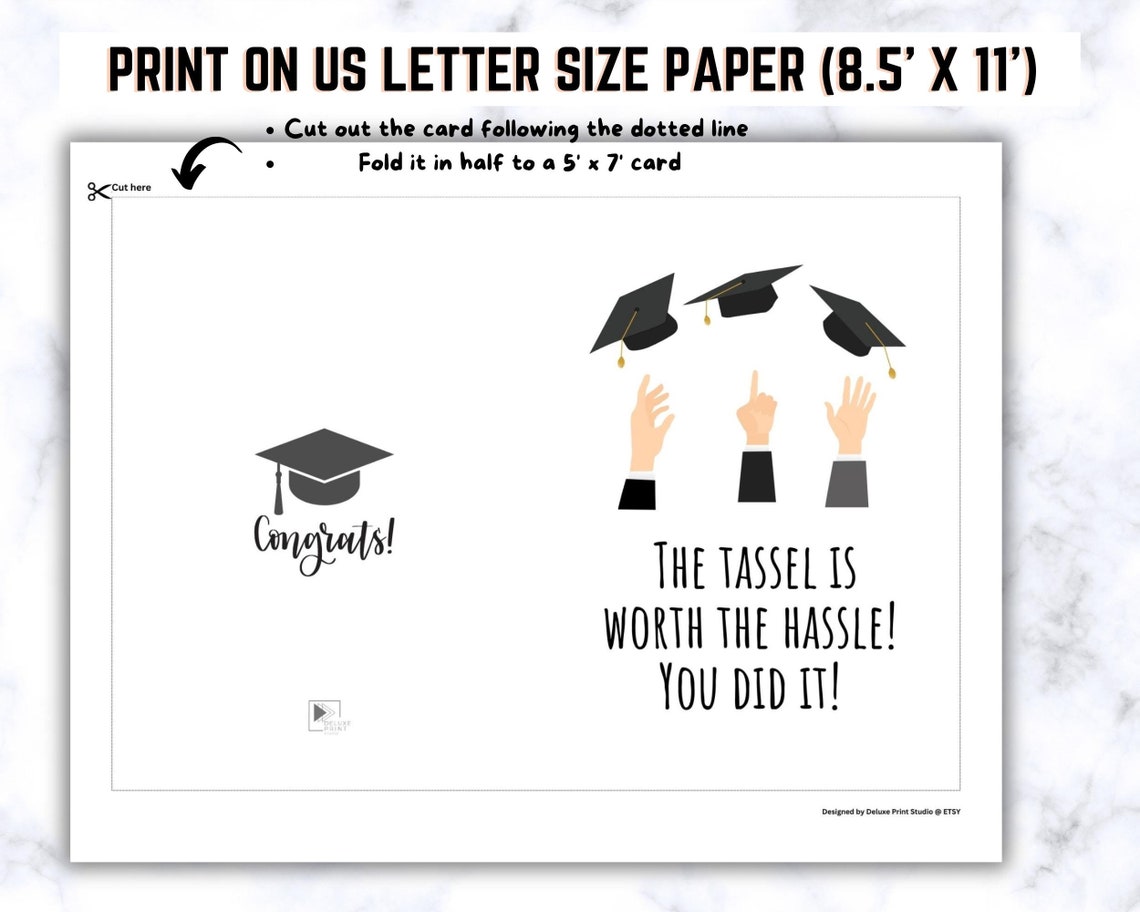 Congratulations Graduation Printable Card Graduation Gift You Did It ...