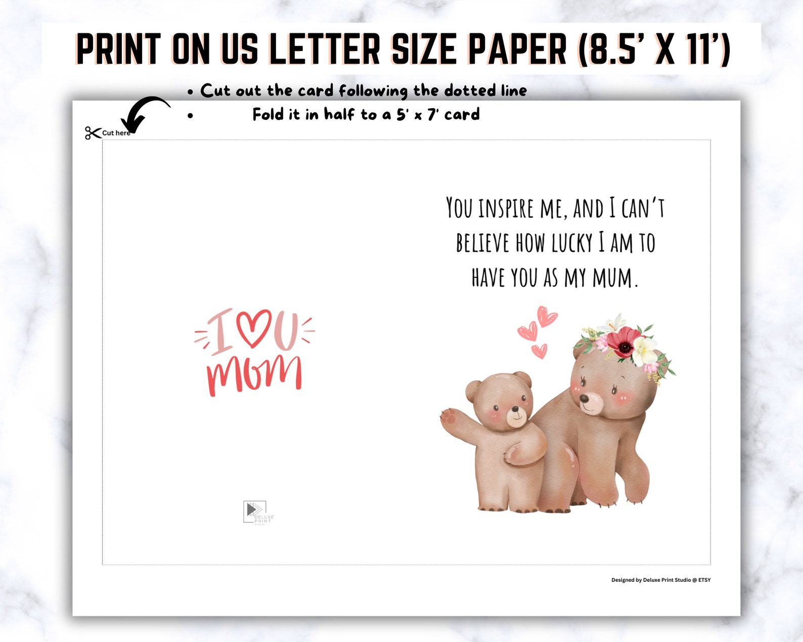 Mother's Day Printable Card Mom Gift Mom Birthday Card Best Mom Ever ...