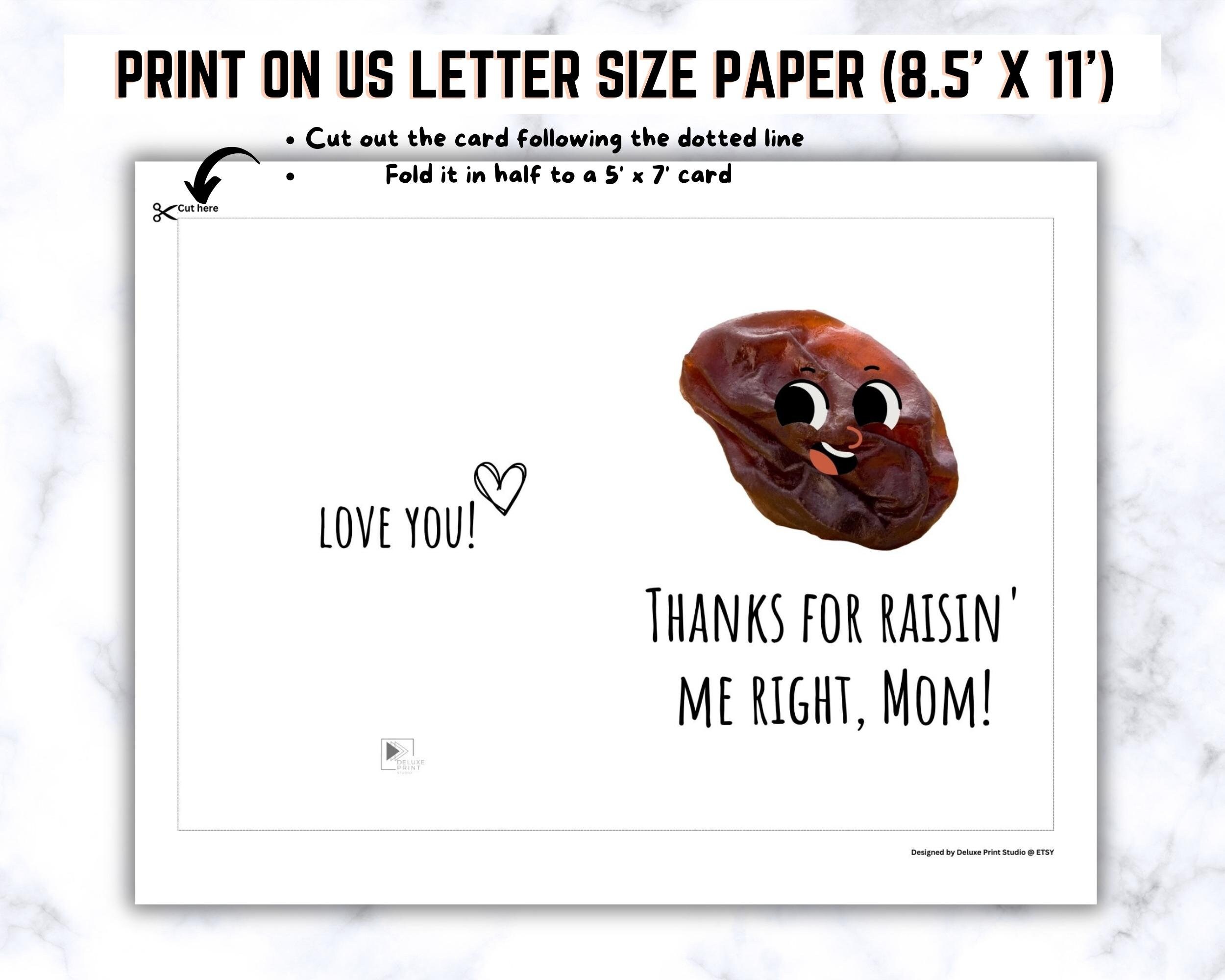 Funny Mother's Day Printable Card Mom Gift Mom's Birthday Greeting Card ...
