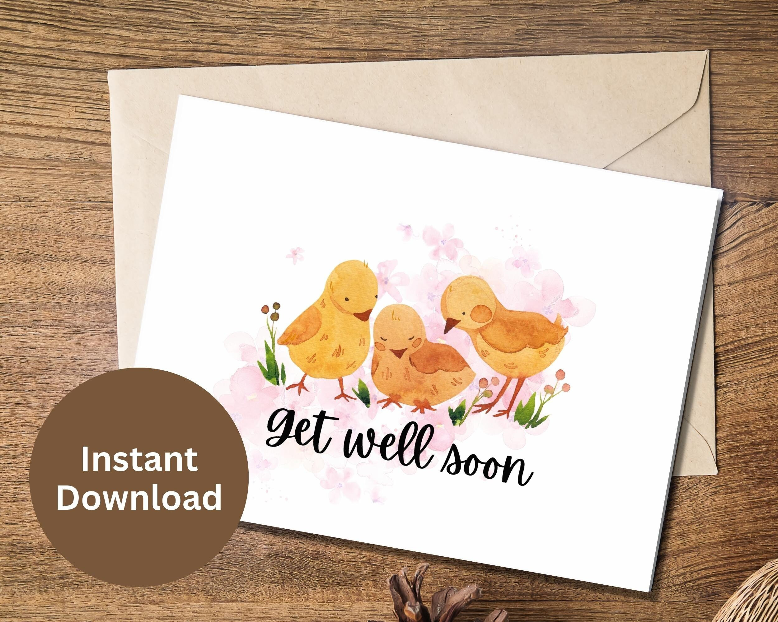 Get Well Soon Printable Card Get Well Card for Sick Friends or Family ...