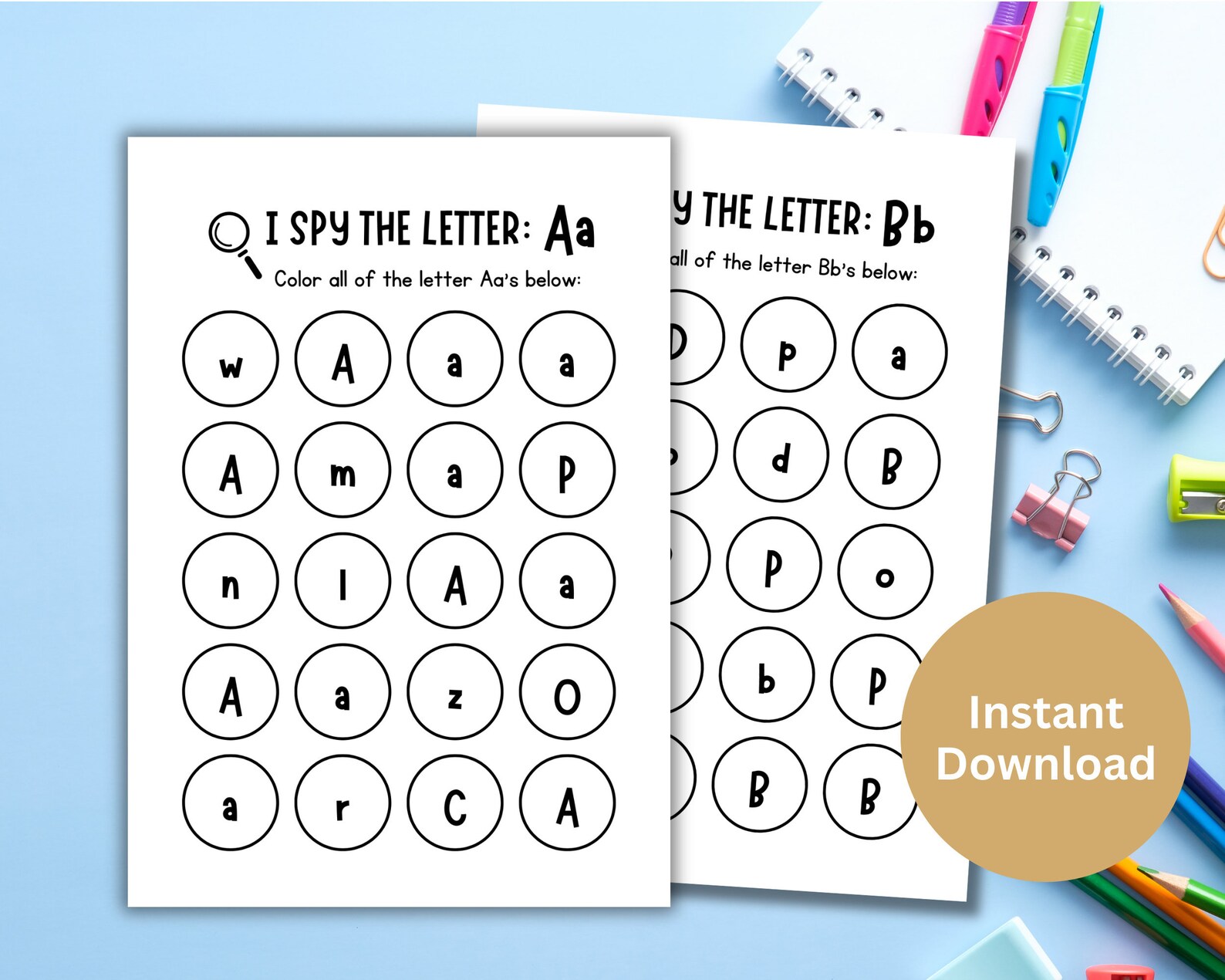 26 Pages I Spy Alphabet Worksheets Printablefor Kids Fun at Home ...