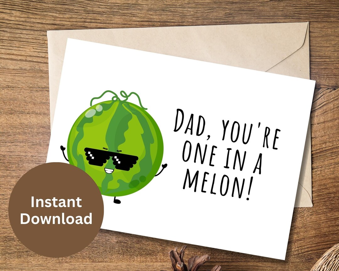 Funny Father's Day Pun Card Printable Dad Gift Dad's Birthday Greeting ...