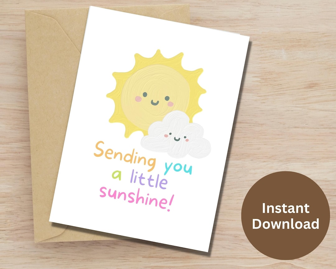 Sending You Little Sunshine Printable Card Get Well Soon Card ...
