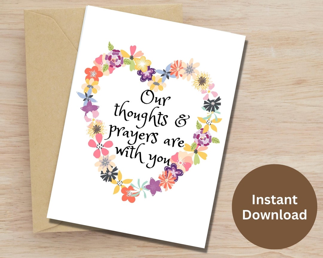 Thinking of You Printable Card Condolence Gift Sympathy Card Friend ...