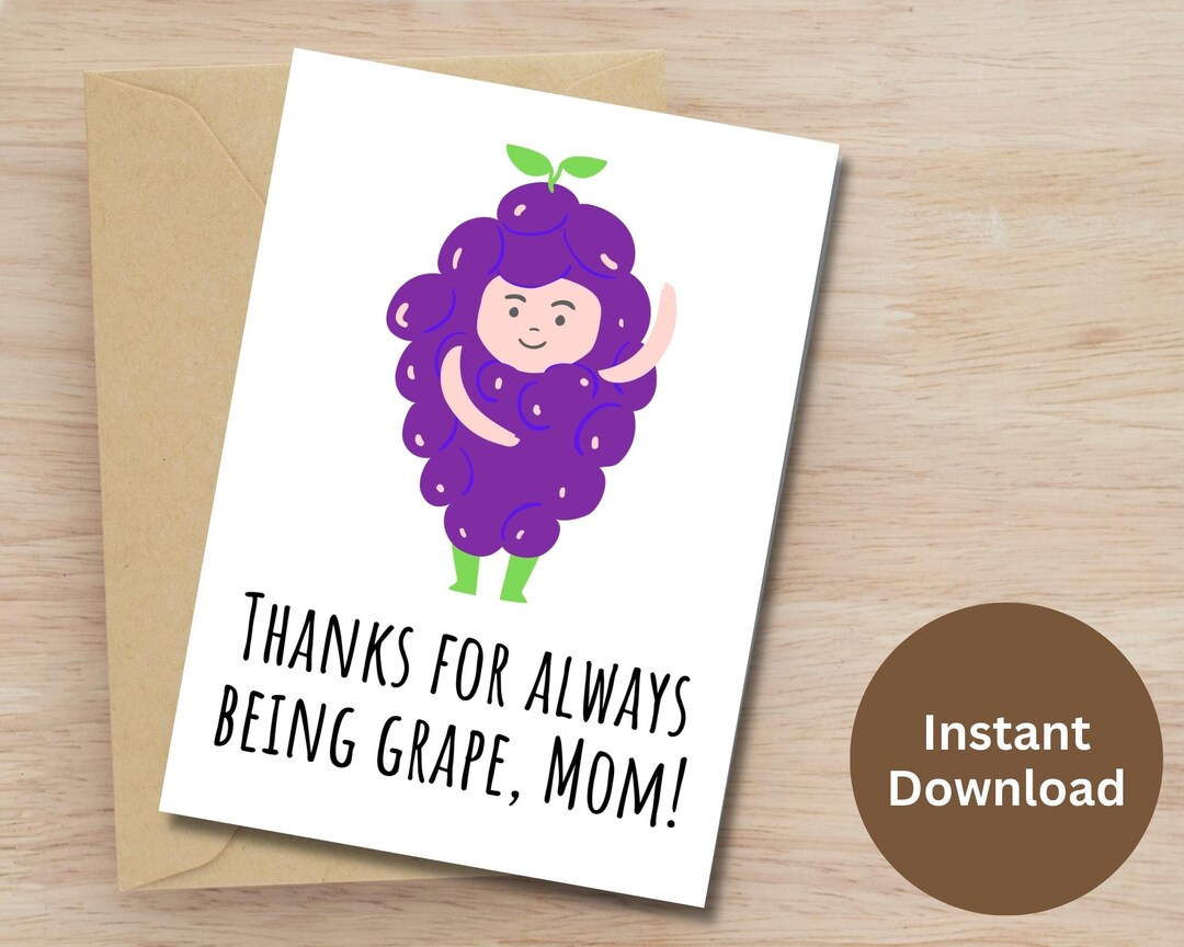 Funny Mother's Day Printable Pun Card Message for Mom's Birthday ...